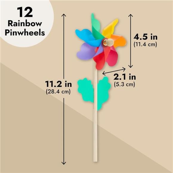 Accents | 12pack Rainbow Flower Pinwheels For Yard And Garden Outdoor ...